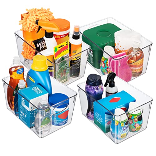 ClearSpace Plastic Storage Bins With lids – Perfect Kitchen Organization or Pantry Storage – Fridge Organizer, Pantry Organization and Storage Bins, Cabinet Organizers - 4 Pack