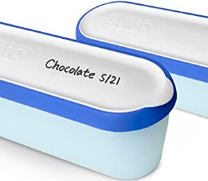 SUMO Ice Cream Containers for Homemade Ice Cream (2 Containers - 1.5 Quart Each) Reusable Freezer Storage (Blue)