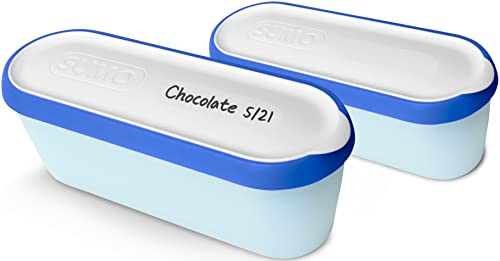 SUMO Ice Cream Containers for Homemade Ice Cream (2 Containers - 1.5 Quart Each) Reusable Freezer Storage (Blue)