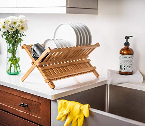 Bellemain Folding Bamboo Dish Drying Rack