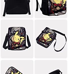 KIDZOY Anime Cartoon Backpack Set with Insulated Lunch Tote, Notebook, and Pencil Pouch - School Bookbag and Travel Bag for Kids, Teens, Men, and Women -School bag + pen bag