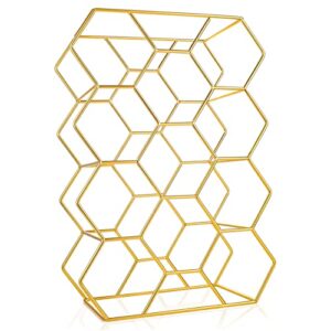 bremel home wine rack hexagon countertop gold