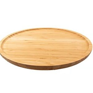 Plutreas Bamboo Lazy Susan Turntable for Cabinet or Table (12 inch)