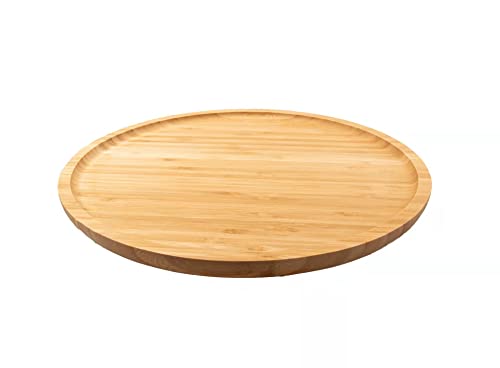 Plutreas Bamboo Lazy Susan Turntable for Cabinet or Table (12 inch)