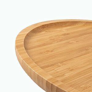 Plutreas Bamboo Lazy Susan Turntable for Cabinet or Table (12 inch)