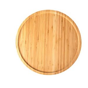 Plutreas Bamboo Lazy Susan Turntable for Cabinet or Table (12 inch)