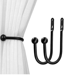 vrss curtain tiebacks drapery holdbacks simple vintage style (2pcs black)