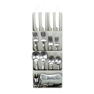 Kitchen Details 7 Slot Cutlery Drawer Organizer | Utensil Tray | Silverware Holder | Knife Spoon Fork | Flatware Storage & Organization | Grey