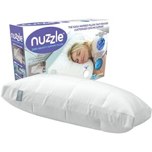 nuzzle as-seen-on-tv bed pillow for sleeping – ultra cool and comfortable – two adjustable inner layers for comforting support – perfect for side, back, and stomach sleepers – 100% machine washable