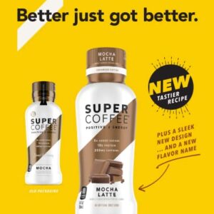 Super Coffee, Iced Keto Coffee (0g Added Sugar, 10g Protein, 80 Calories) [Mocha Latte] 12 Fl Oz, 12 Pack | Iced Coffee, Protein Coffee, Coffee Drinks, Smart Coffee - SoyFree GlutenFree