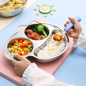 6 Pieces Toddler Utensils Stainless Steel Baby Forks and Spoons Silverware Set Kids Silverware Children's Flatware Kids Cutlery Set with Round Handle for LunchBox, 3 x Safe Forks, 3 x Children Spoons