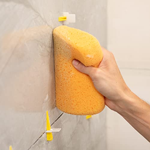 QEP 70005Q-6D 7.5 Inch x 5.5 Inch x 1.875 Inch Grouting, Cleaning and Washing Sponge, X-Large, 6-Pack, 6 Pack, Yellow, 6 Count