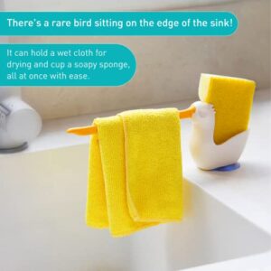 PELEG DESIGN Pelix Plastic Sponge and Cloth Holder for Kitchen Sink Caddy with Suction Cup, 2 in 1 Dish Kitchen Organizer and Decor, Fits All Dish Scrubber, Sponge and Kitchen Cloth Standard Size