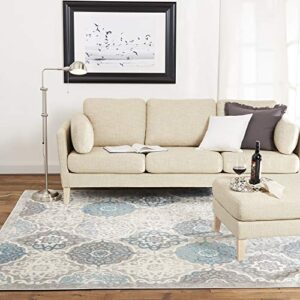 Home Dynamix Boho Andorra Transitional Damask Area Rug, Grey/Blue, 7'9"x10'2"