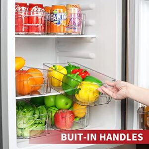 PRAKI Refrigerator Organizer Bins - 8pcs Plastic Pantry Kitchen Organization and Storage Bins for Fridge, Freezer, Kitchen Cabinets, and Countertops - BPA Free Fridge Organizer