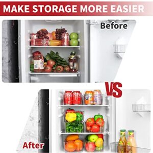 PRAKI Refrigerator Organizer Bins - 8pcs Plastic Pantry Kitchen Organization and Storage Bins for Fridge, Freezer, Kitchen Cabinets, and Countertops - BPA Free Fridge Organizer