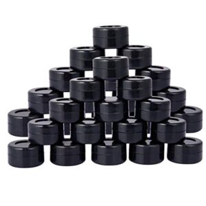 5ml non-stick silicone wax containers 50pcs multi use storage jars oil concentrate (black)