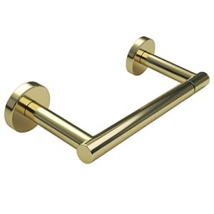 pokim gold toilet paper holder – metal bathroom flexible pivoting tissue handle on wall mounted, sus 304 stainless steel adjustable tp large mega roll holder classic shiny finish