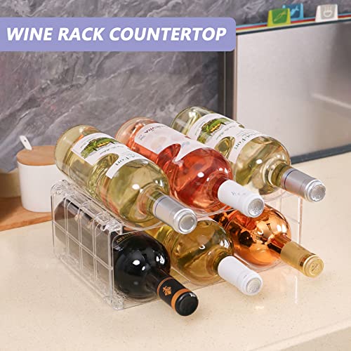 Clear Wine Racks for Refrigerator, Water Bottle Organizer, 6 Bottles