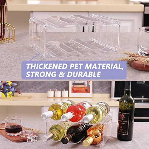 Clear Wine Racks for Refrigerator, Water Bottle Organizer, 6 Bottles