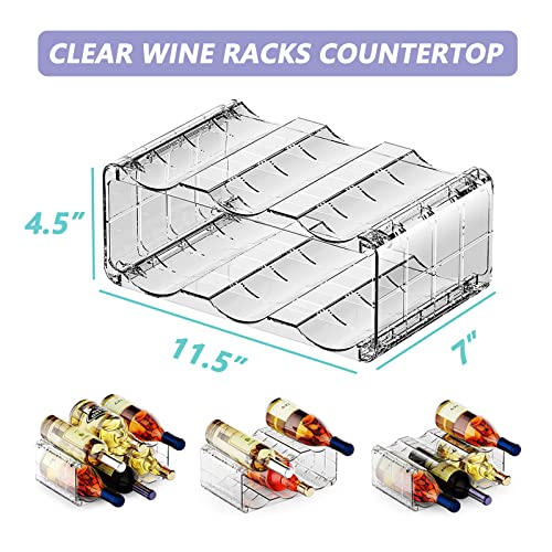 Clear Wine Racks for Refrigerator, Water Bottle Organizer, 6 Bottles