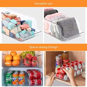 Anawin Refrigerator Organizer, 2 PCS a Set Fridge Organizer Bins for Refrigerator, Clear Plastic Canned Food Pantry Storage Rack for Freezer, Kitchen, Countertops, Cabinets, Soda Can Organizer