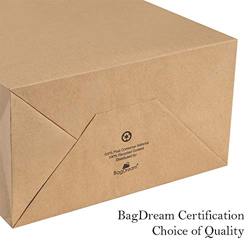 BagDream 50Pcs Gift Bags 8x4.25x10.5 Brown Paper Gift Bags with Handles Bulk, Kraft Paper Bags Shopping Bags, Retail Merchandise Grocery Bags, Wedding Birthday Party Favor Bags