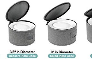 Sorbus China Dinnerware Storage Hard Shell Holders — Round Plate and Cup, Separated Quilted Protection, Felt Plates Protectors - 4-Piece Sturdy Set for Protecting Transporting, Service for 12 (Gray)