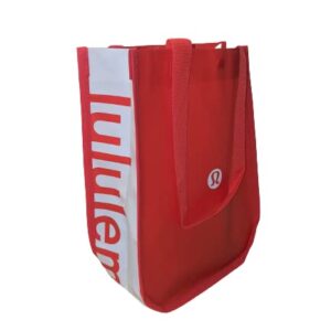 Lululemon This is Yoga Reusable Lunch Tote & Carryall Gym Bag - Collapsible, Waterproof, Eco-Friendly, Small, Red