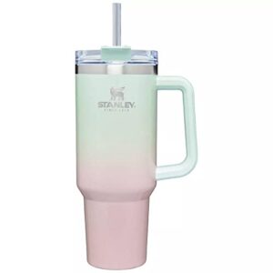 stanley adventure 40oz stainless steel quencher tumbler-spearmint/parfait ombre