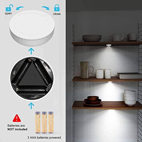 UMECORE Push Lights, 7 Pack Wireless Under Cabinet Lights Tap Push Button Light Battery Operated Puck Lights Stick On LED Night Light for Closet Counter Kitchen Cabinet RV Indoor Outdoor