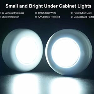 UMECORE Push Lights, 7 Pack Wireless Under Cabinet Lights Tap Push Button Light Battery Operated Puck Lights Stick On LED Night Light for Closet Counter Kitchen Cabinet RV Indoor Outdoor