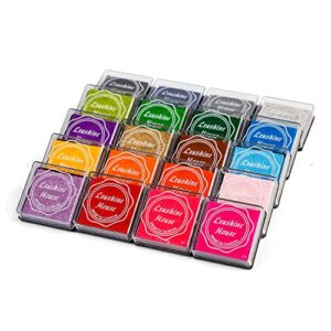 lsushine craft ink pad stamps partner diy color,20 colors rainbow finger ink pad for kids (pack of 20)