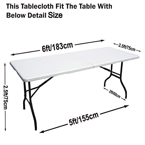 ABCCANOPY Spandex Table Cover 6 ft. Fitted 30+ Colors Polyester Tablecloth Stretch Spandex Table Cover-Table Toppers (6 FT, Black)