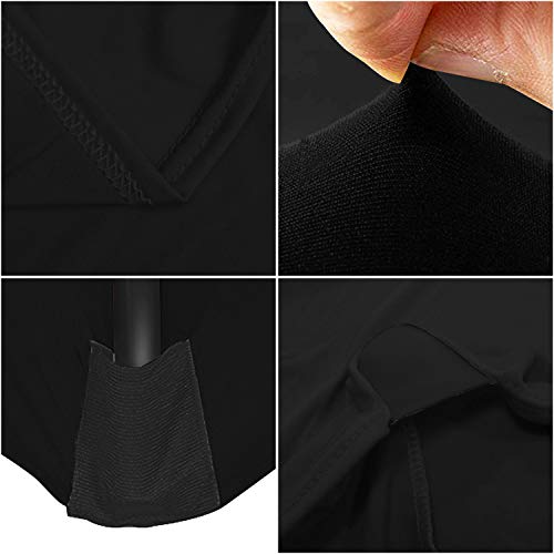 ABCCANOPY Spandex Table Cover 6 ft. Fitted 30+ Colors Polyester Tablecloth Stretch Spandex Table Cover-Table Toppers (6 FT, Black)