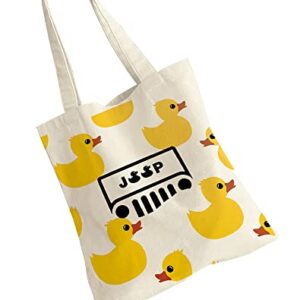 You've Been Ducked, Duck Duck Tote Bag, Purse For Duck Lovers, Yellow Duck Carrying Sack, Rubber Ducks Bag, Ducking Tote Bags, Natural Canvas Tote Bag - Reusable Shopping Bag