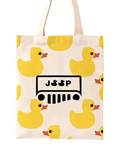 You've Been Ducked, Duck Duck Tote Bag, Purse For Duck Lovers, Yellow Duck Carrying Sack, Rubber Ducks Bag, Ducking Tote Bags, Natural Canvas Tote Bag - Reusable Shopping Bag