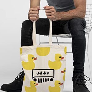 You've Been Ducked, Duck Duck Tote Bag, Purse For Duck Lovers, Yellow Duck Carrying Sack, Rubber Ducks Bag, Ducking Tote Bags, Natural Canvas Tote Bag - Reusable Shopping Bag