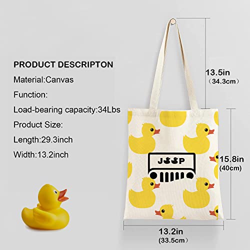 You've Been Ducked, Duck Duck Tote Bag, Purse For Duck Lovers, Yellow Duck Carrying Sack, Rubber Ducks Bag, Ducking Tote Bags, Natural Canvas Tote Bag - Reusable Shopping Bag