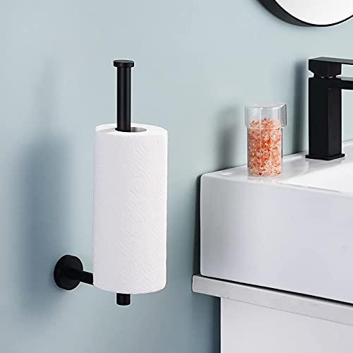 KES Kitchen Paper Towel Holder Under Cabinet Matte Black 11 Inch Paper Towel Holder Dispenser Bathroom Wall Mount SUS 304 Stainless Steel, A2175S30-BK