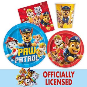 Paw Patrol Party Supplies and Decorations, Paw Patrol Birthday Party Supplies, Serves 16 Guests, Officially Licensed with Table Cover, Banner Decor, Plates, Napkins & More