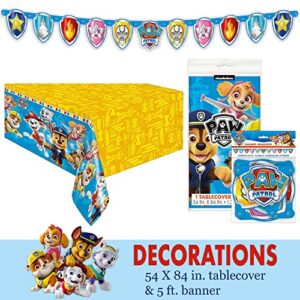 Paw Patrol Party Supplies and Decorations, Paw Patrol Birthday Party Supplies, Serves 16 Guests, Officially Licensed with Table Cover, Banner Decor, Plates, Napkins & More