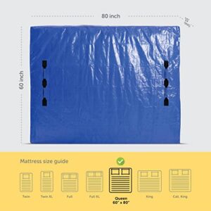 Mattress Bags for Moving with 8 Handles - Queen Size - Extra-Thick Mattress Bag for Moving - Reusable Mattress Storage Bag - Mattress Cover for Moving with Zipper, Moving Mattress Bag Protector