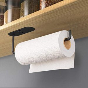 vaehold adhesive paper towel holder under cabinet mount, black paper towel roll holder for kitchen, sus304 stainless steel