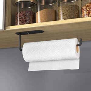 VAEHOLD Adhesive Paper Towel Holder Under Cabinet Mount, Black Paper Towel Roll Holder for Kitchen, SUS304 Stainless Steel