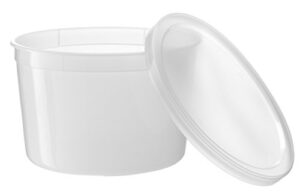 [10 count 64 oz combo] basix round clear food storage deli container with lids, perfect for meal prep soup, ice cream, freezer, dishwasher and microwave safe