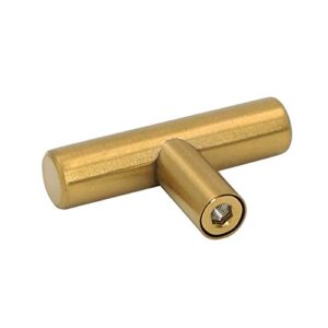 goldenwarm 10 Pack Gold Cabinet Knobs Brushed Brass Drawer Knobs Gold Dresser Hardware - LS201GD Single Hole Handles for Kitchen Cupboard Doors Closet Hardware 2in Overall Length