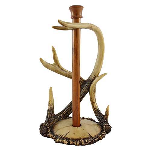 Pine Ridge 14.5" Updated countertop Antler Paper Towel Holder - Antler Collection, Rustic Design Magnetic Base Towel Holder for Home, Hunting Cabin and Lodge