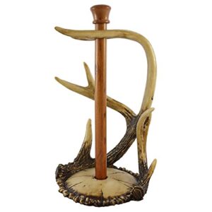 Pine Ridge 14.5" Updated countertop Antler Paper Towel Holder - Antler Collection, Rustic Design Magnetic Base Towel Holder for Home, Hunting Cabin and Lodge