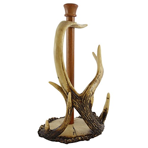 Pine Ridge 14.5" Updated countertop Antler Paper Towel Holder - Antler Collection, Rustic Design Magnetic Base Towel Holder for Home, Hunting Cabin and Lodge